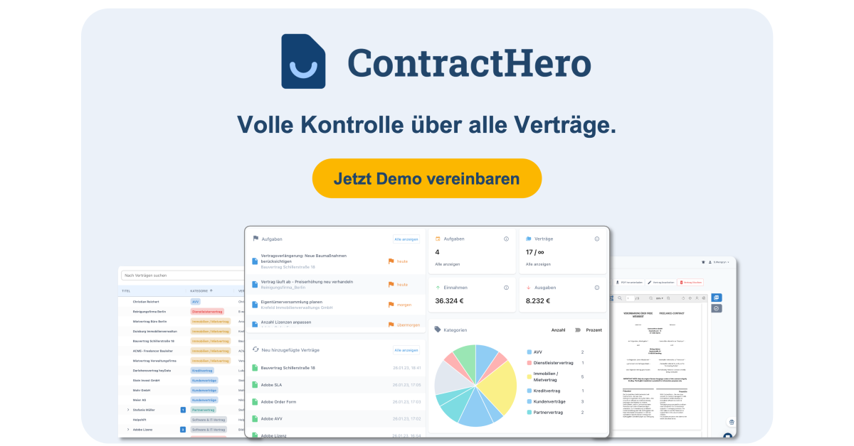 ContractHero Vertragsmanagement: Bewertungen, Preise und Features - Softwareabc24
